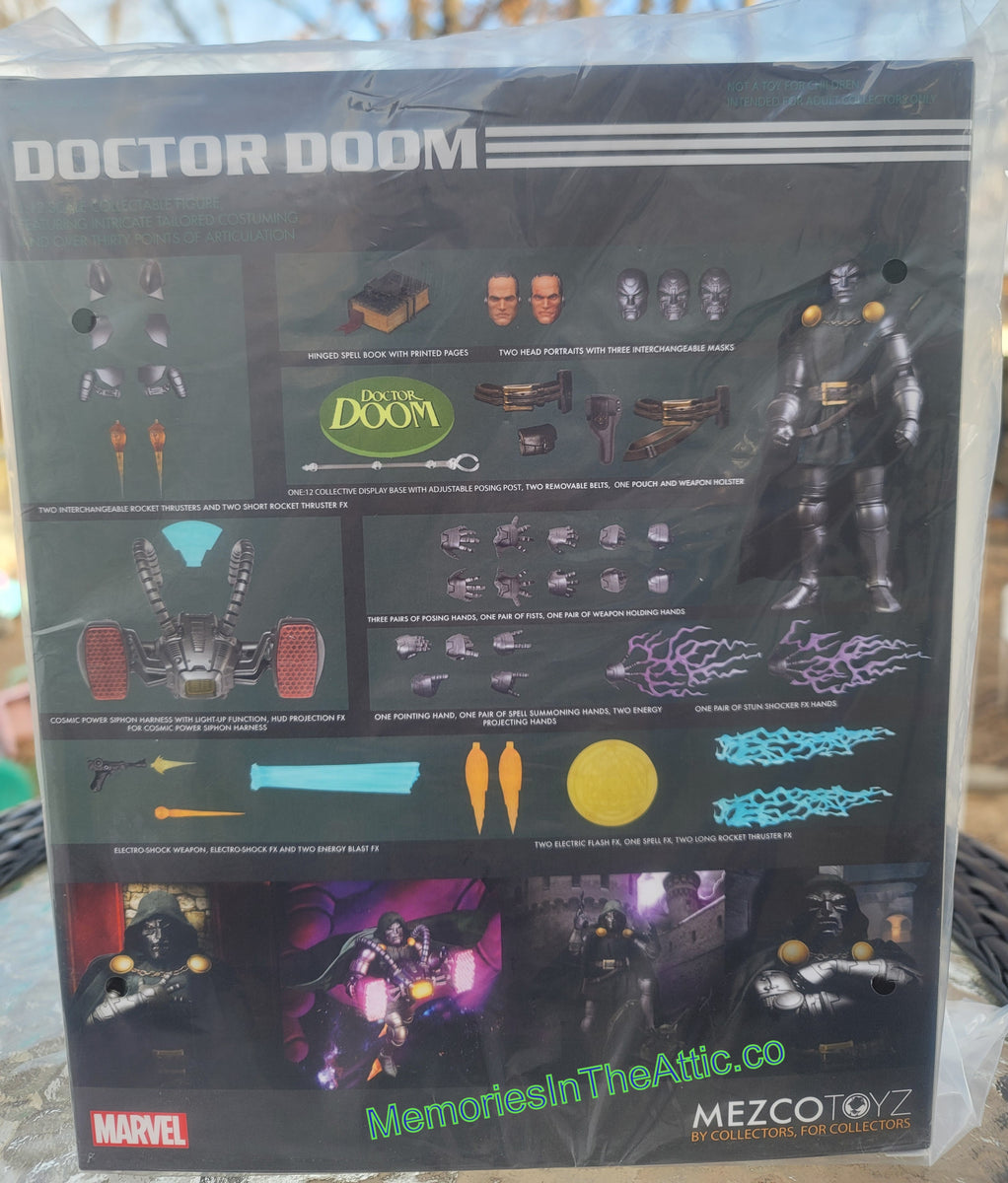 Mezco Toyz One:12 Marvel Comics Dr Doom 2 Heads 3 Masks 1:12 Action Fi ...